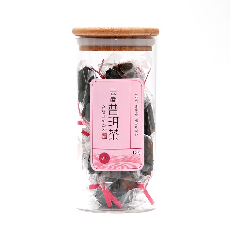 운남보이차 보이꽃차 화차 장미 유리병l 120g 홈플러스 택배배송