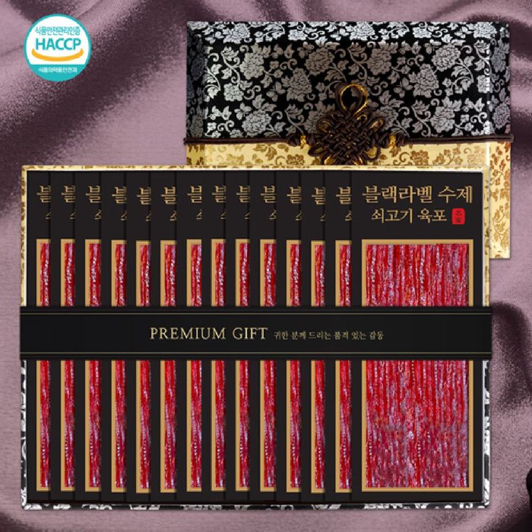 씨에이치블랙 블랙라벨 수제 쇠고기 소고기 홍두깨살 육포 금장 1호 60g 16p 홈플러스 택배배송