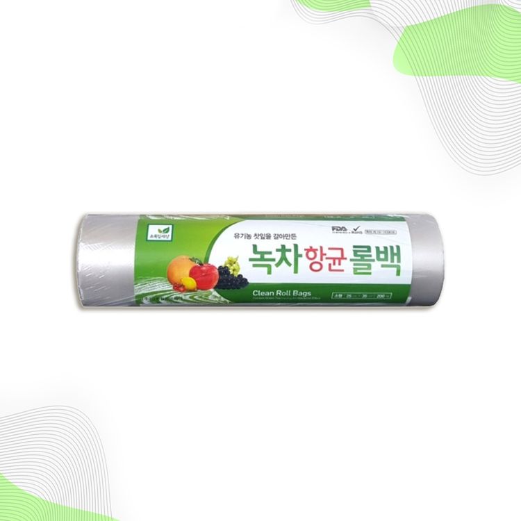 초록잎세상 녹차항균 위생 비닐 롤 백 봉지 200매중 홈플러스 택배배송