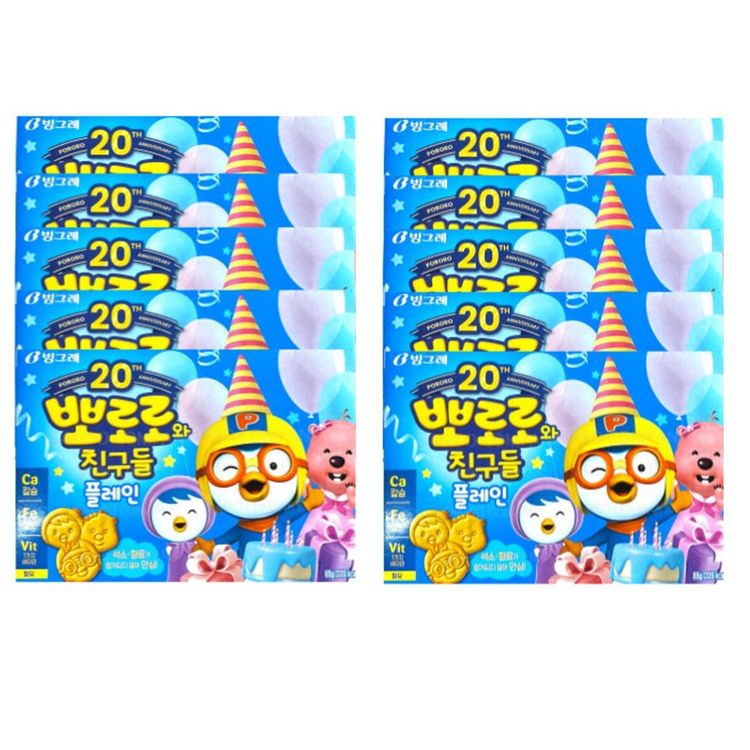 뽀로로와친구들플레인 뽀로로과자플레인맛 10개 홈플러스 택배배송