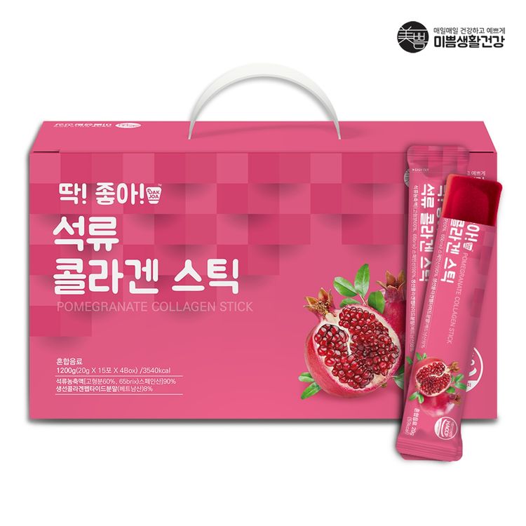 미쁨생활건강 딱좋아 석류콜라겐 젤리스틱 20g60포 홈플러스 택배배송