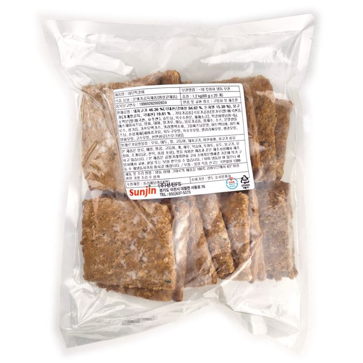 선진FS 네모 한돈 떡갈비 1.2kg(60g x 20개) 샌드위치,햄버거 | 홈플러스 택배배송