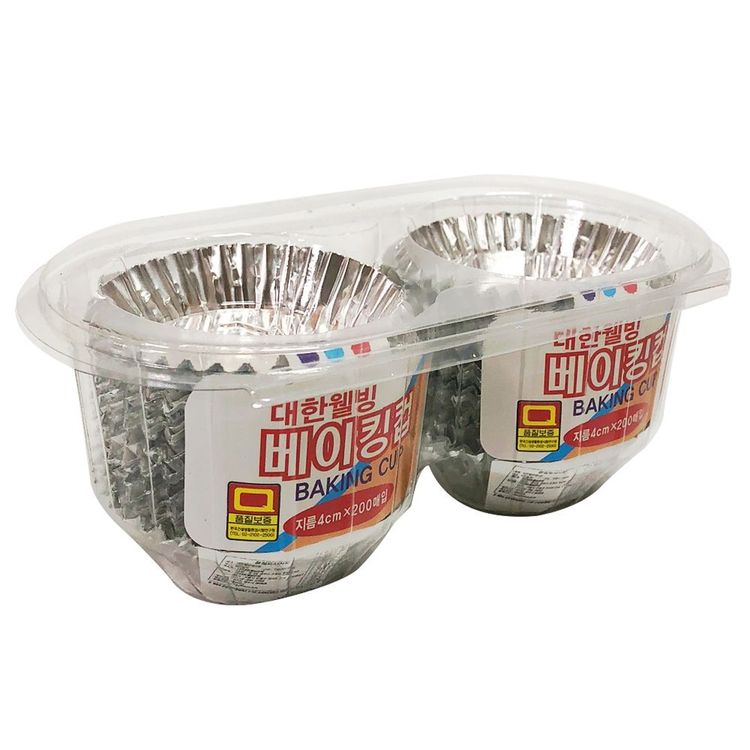 베이킹도구 대한웰빙 베이킹컵 40mm 200매 홈베이킹 은박컵 제빵 홈플러스 택배배송