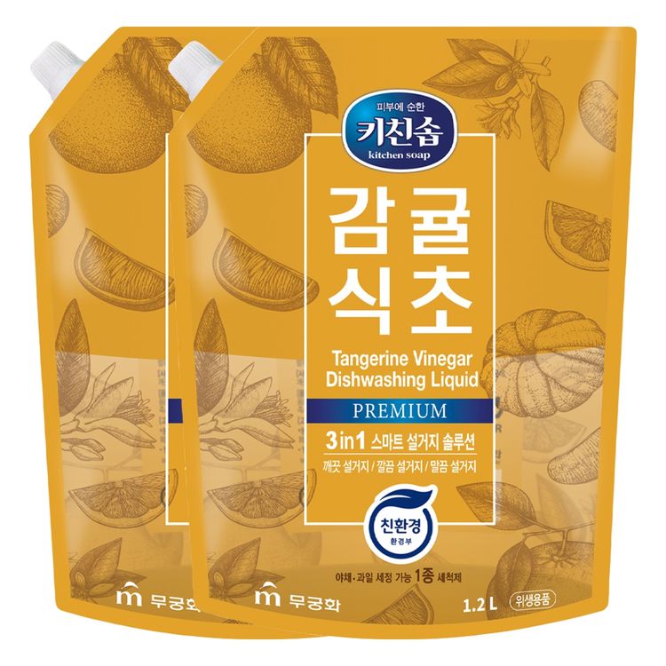 무궁화 키친솝 감귤식초 주방세제 리필 12l X 2개 홈플러스 택배배송