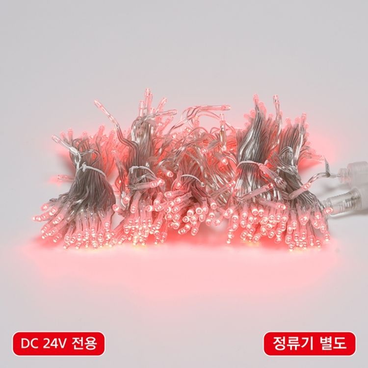 Led 300구 연결형 Dc24v 투명선 적색 정류기 별도 크리스마스 트리전구 감성조명 홈플러스 택배배송