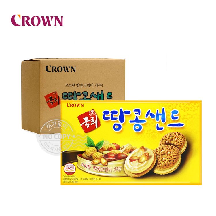 크라운 박스 땅콩 샌드 372g 12입 과자 간식 홈플러스 택배배송