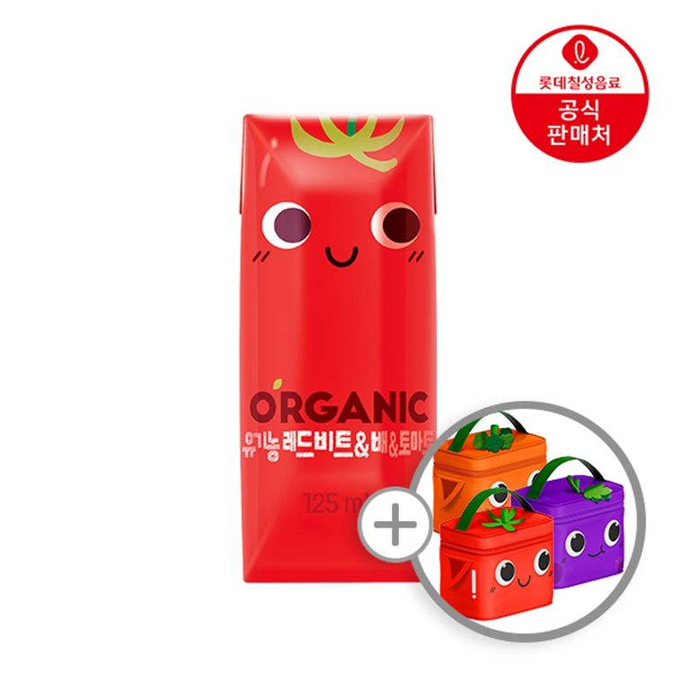 [롯데]오가닉 레드비트&배&토마토 125ml x 24팩 x 2박스 + 크니쁘니 보냉백 | 홈플러스 택배배송