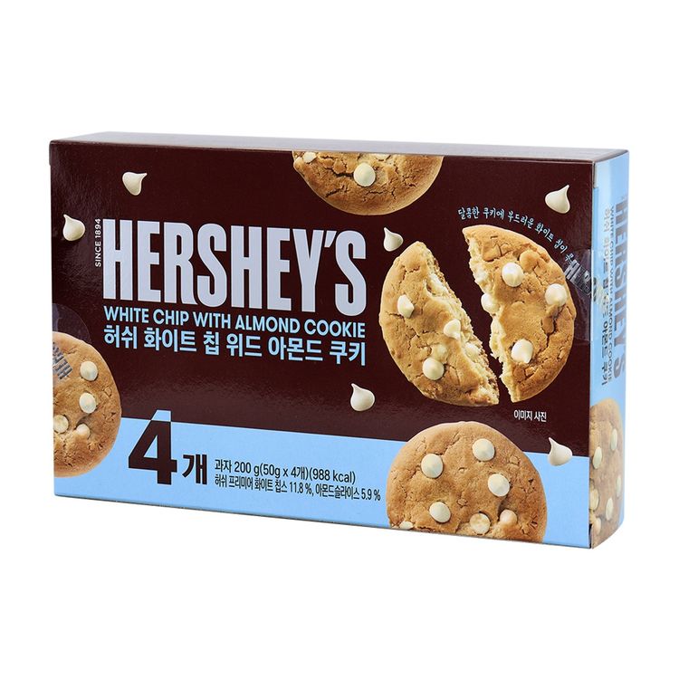 허쉬 화이트칩 위드 아몬드 쿠키 4번들팩 200g 홈플러스 택배배송