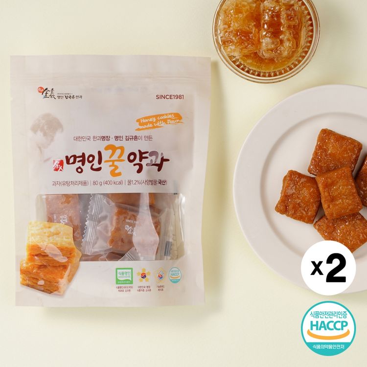 김규흔 한과 명인 꿀약과 파우치형 80g X 2봉지 홈플러스 택배배송