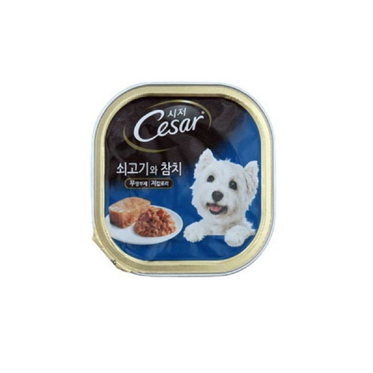 시저 강아지 간식사료 쇠고기와참치 100g 홈플러스 택배배송