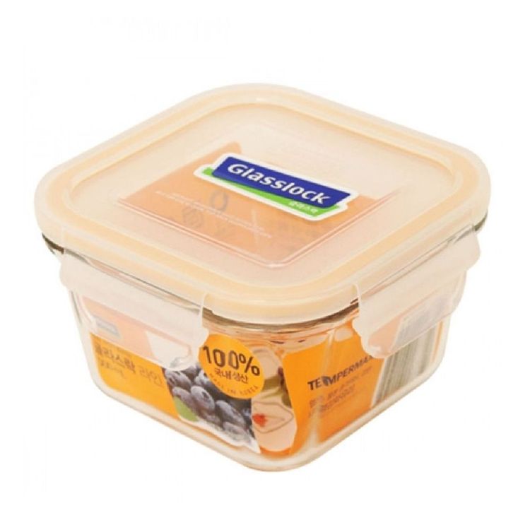 글라스락 라인 반찬통 500ml 정사각 유리 밀폐용기 홈플러스 택배배송