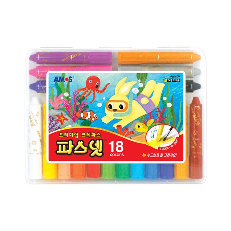 스쿨문구아모스 파스넷 크레파스 18색 세트 홈플러스 택배배송