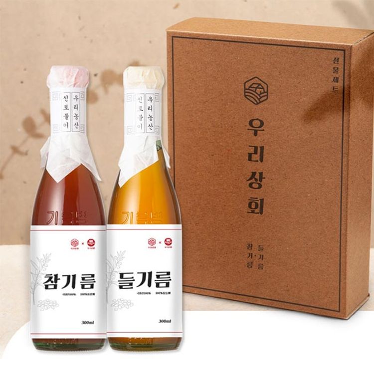 생소함 저온로스팅 100국내산 참기름들기름 선물세트300ml X 2병 홈플러스 택배배송