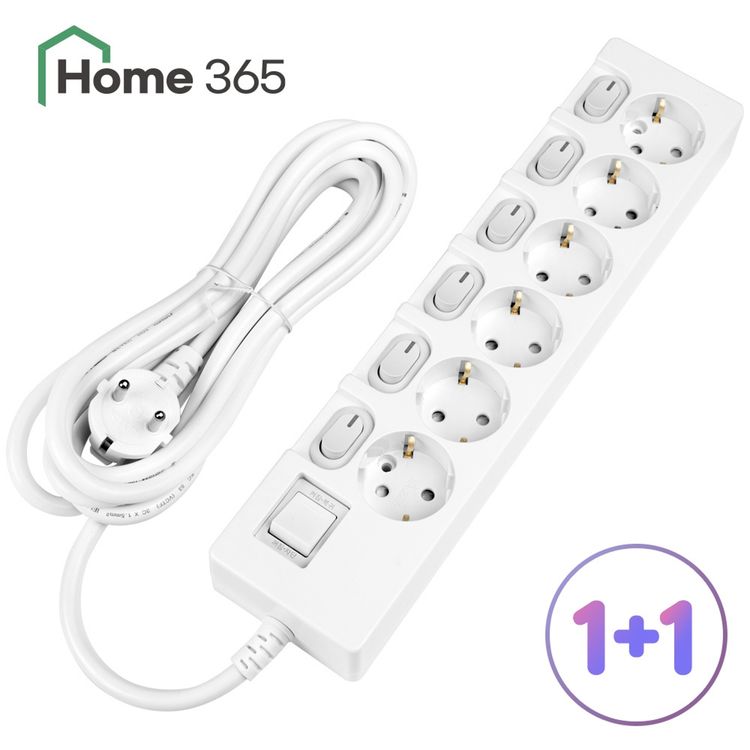 1+1 홈365 국산 개별멀티탭 6구 3m / 16A 절전 멀티콘센트 | 홈플러스 택배배송