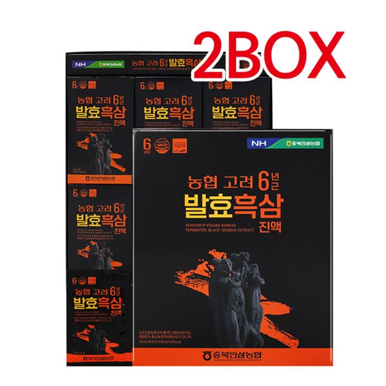 충북인삼농협 고려 6년근 발효흑삼 진액 70mlx30포 2box 홈플러스 택배배송