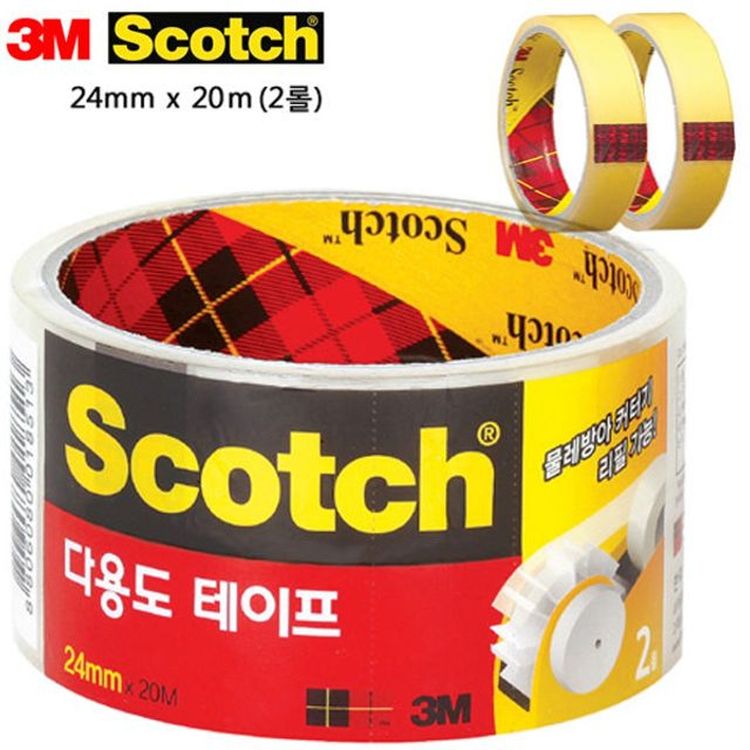 3m 스카치 다용도 테이프 24mm X 20m 2롤 박스 포장 홈플러스 택배배송