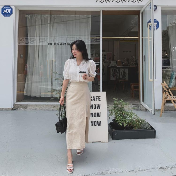 여자 옆트임 언발 일자치마 오피스룩 린넨 롱스커트 홈플러스 택배배송
