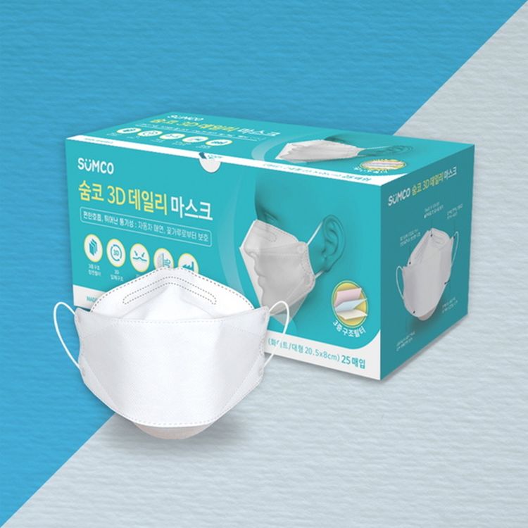 바보사랑 숨코 3d 국산 입체마스크 데일리 일회용 마스크 25매 홈플러스 택배배송