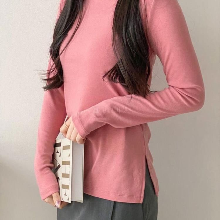 여자 사이드 슬릿 긴팔 쫄티 스판 무지 타이트 티셔츠 홈플러스 택배배송