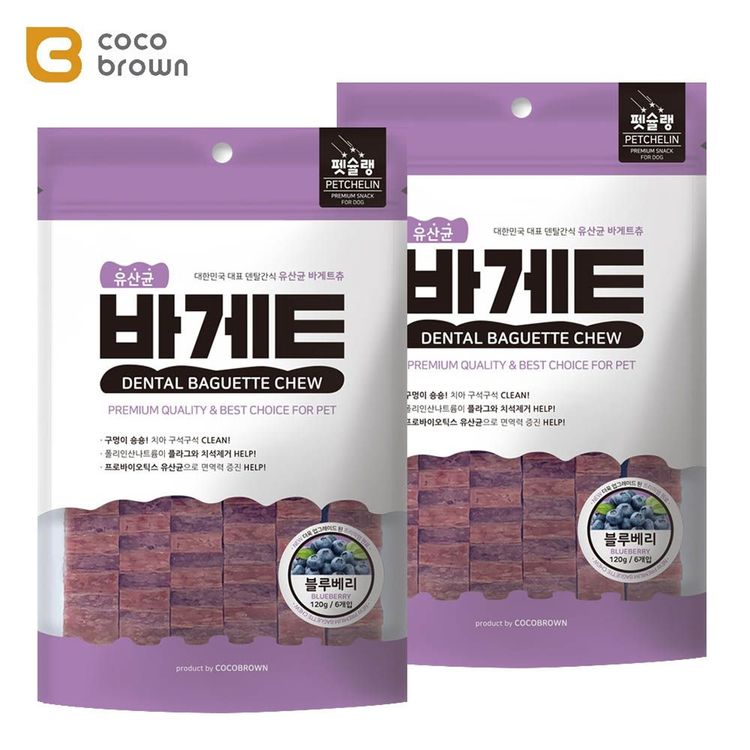 코코브라운 덴탈바게트츄 유산균 블루베리 120gx2 홈플러스 택배배송