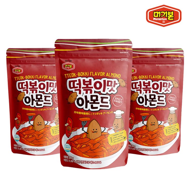 머거본 견과류 떡볶이맛아몬드 200g X3봉 홈플러스 택배배송