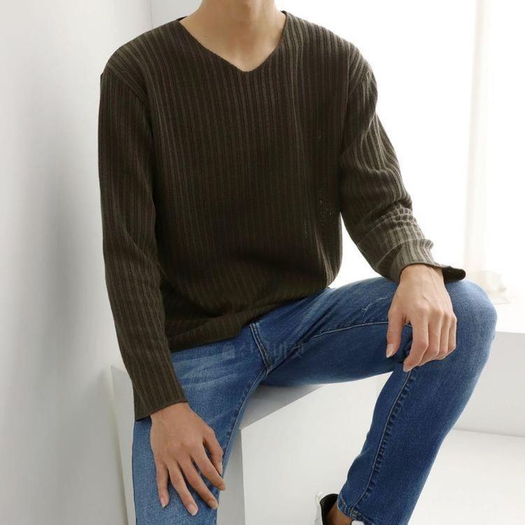 남자 브이넥 베이직 기본핏 무지 댄디룩 니트 티셔츠 홈플러스 택배배송