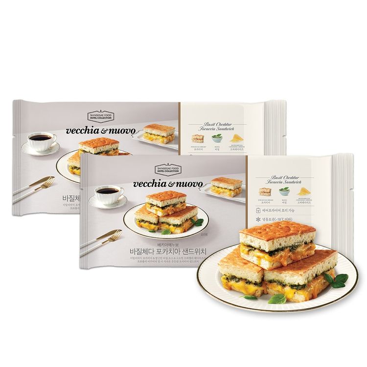 베키아에누보 바질체다 포카치아 샌드위치 360g 120g3입 X 2팩 홈플러스 판매자택배