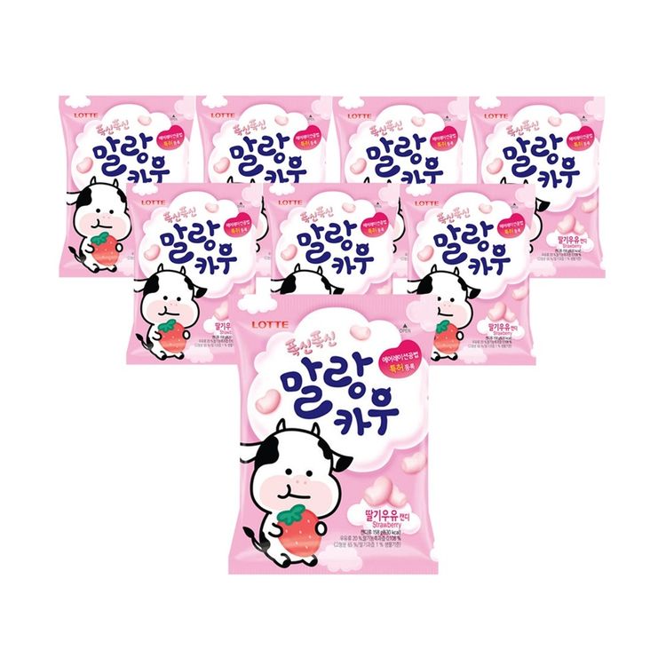 더반 롯데제과 말랑카우딸기우유158g X 8봉1박스 홈플러스 택배배송