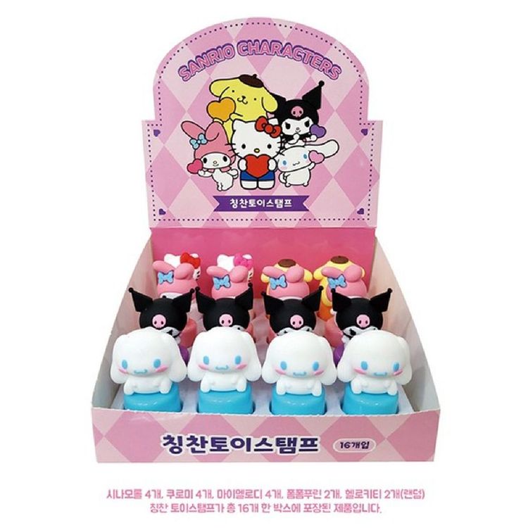 산리오 칭찬토이스탬프 16개입 Box 그린피앤에스 홈플러스 택배배송