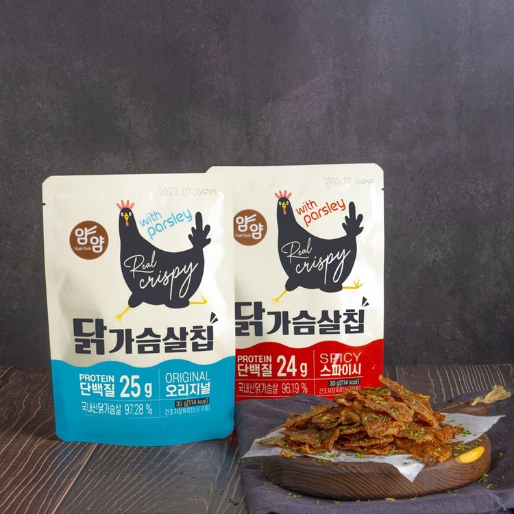 유통기한230704 얌얌 닭가슴살칩 오리지널 30g X 15개스파이시30g X 15 홈플러스 택배배송