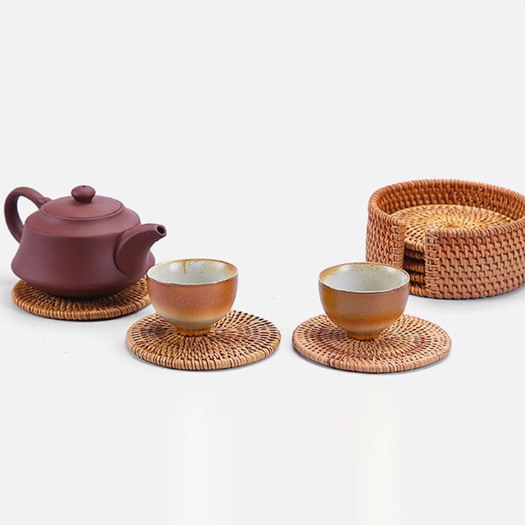 라탄 티코스터 원형 컵 받침대 8cm 세트 Dd 10925 홈플러스 택배배송