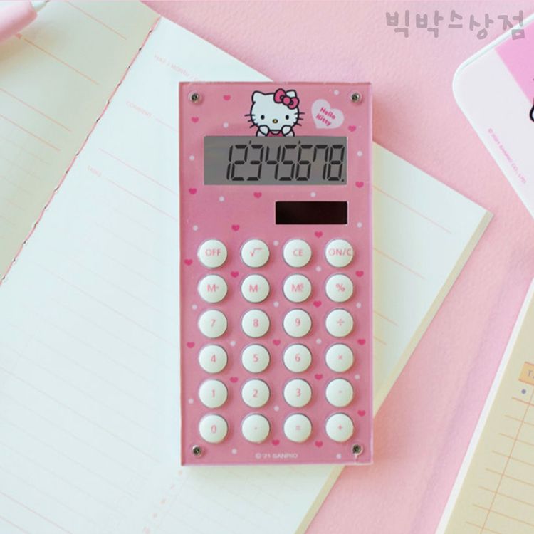 헬로키티 미니 계산기 1p 사무용 탁상용 휴대용 귀여운계산기 단체선물 전자 홈플러스 택배배송