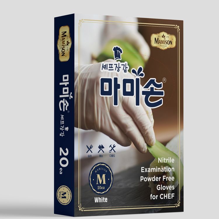 식품용 마미손 니트릴 셰프장갑 20매 중m 5개 미색 요리용 홈플러스 택배배송