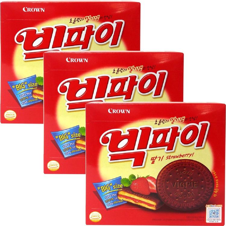 크라운 빅파이 딸기 대용량 324g 3개 파이 초코파이 빅파이 딸기빅파이 크라운파이 간식 홈플러스 택배배송