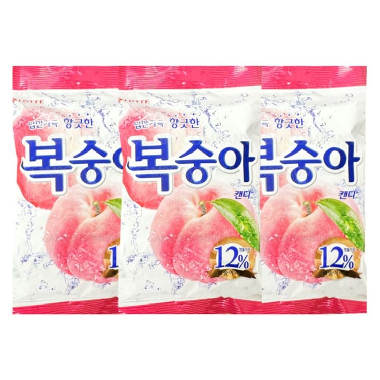 복숭아맛캔디 롯데복숭아사탕 3개 홈플러스 택배배송