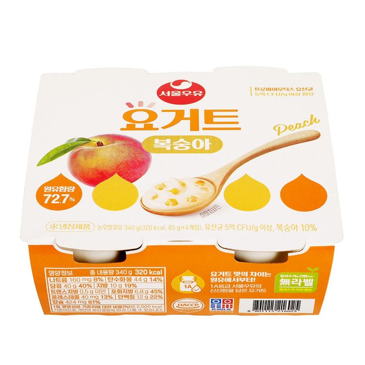 서울우유 요거트 복숭아 85g4 홈플러스