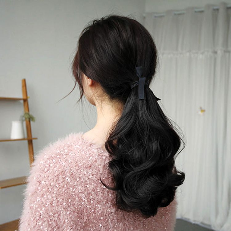 리본 웨이브 포니테일 가발 2p 여자 묶음머리 가발 홈플러스 택배배송