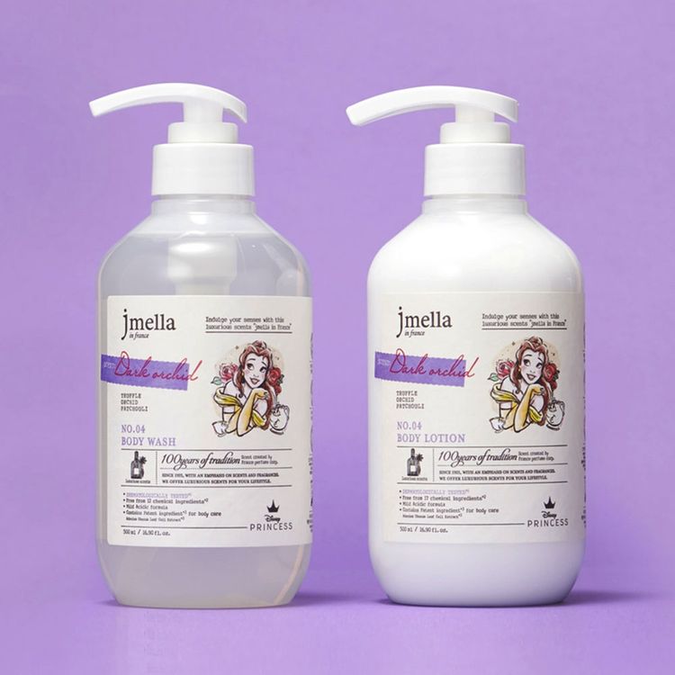 제이멜라 디즈니 벨 다크 오키드 퍼퓸 바디 케어 세트 워시500ml로션500ml 홈플러스 판매자택배