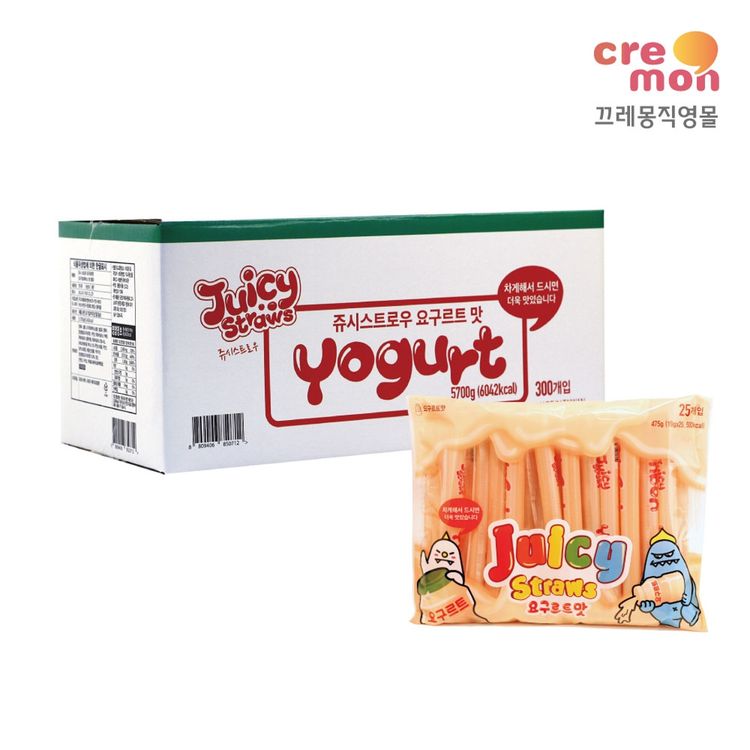 끄레몽 쥬시스트로우 젤리스트로우 요구르트맛 25입 12봉지1박스 홈플러스 택배배송