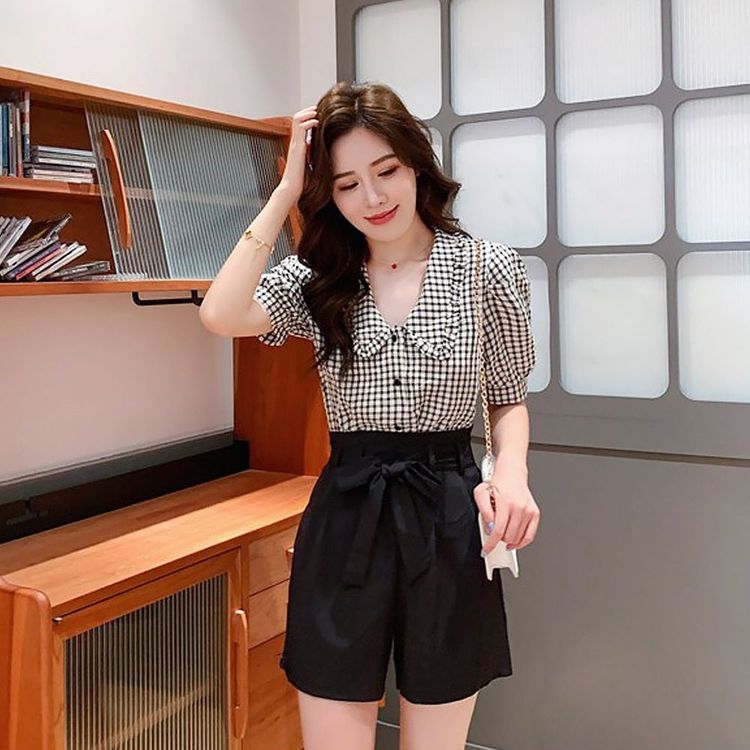 20대 데이트룩 러블리 카라블라우스 리본 밴딩쇼츠 홈플러스 택배배송
