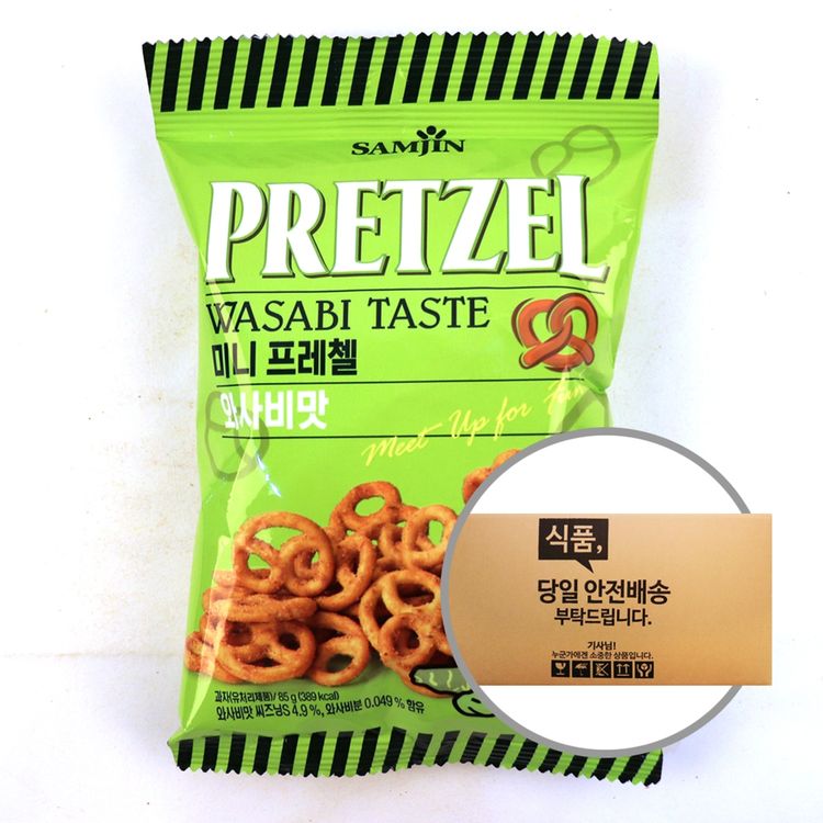삼진씨앤에프 미니프레첼 와사비 85g 24개입 박스 홈플러스 택배배송