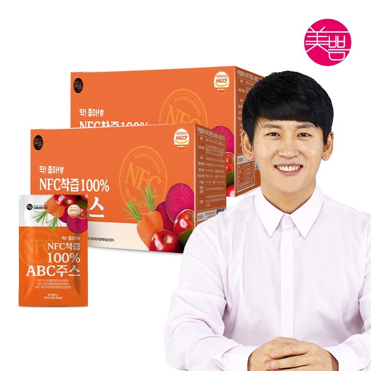 미쁨생활건강 딱좋아 Nfc착즙 100 Abc주스 70ml 2박스 총 60포 홈플러스 택배배송