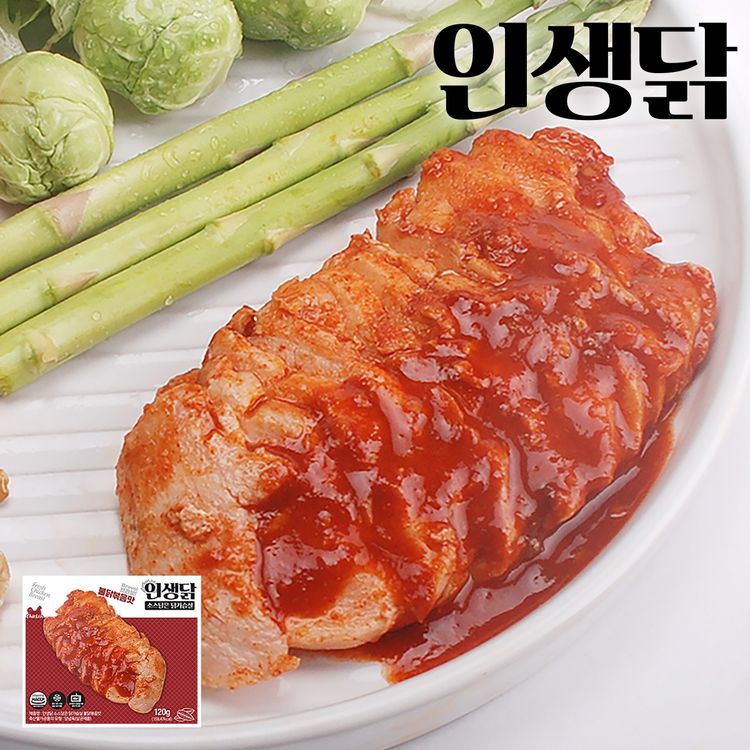 인생닭 소스담은 닭가슴살 슬라이스 불닭볶음맛 120g 100팩 홈플러스 택배배송