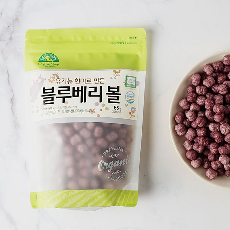 오가닉스토리 유기농 현미로 만든 한입 쏙 블루베리볼 홈플러스 택배배송
