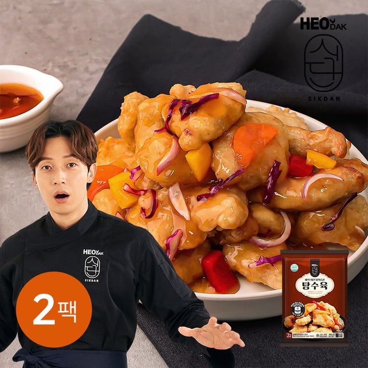 유통기한 221228까지 허닭식단 바삭 튀긴 닭가슴살 탕수육 360g 2팩소스 포함 홈플러스 택배배송