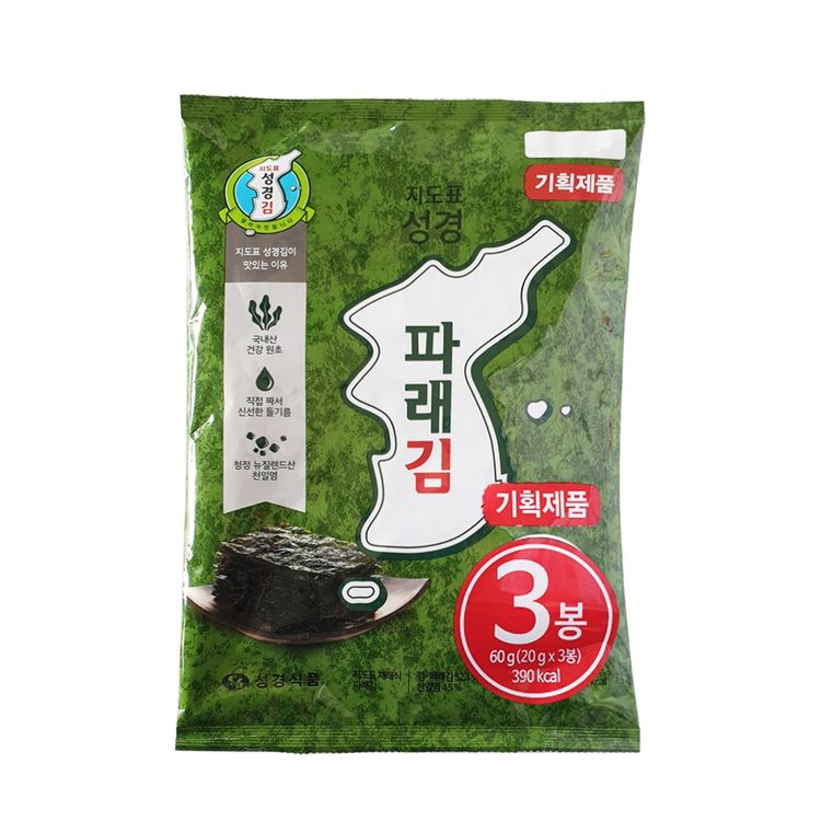 지도표 성경김 기획3번들 재래식 파래김 전장김 20gx3봉x10봉 조미김 홈플러스 택배배송