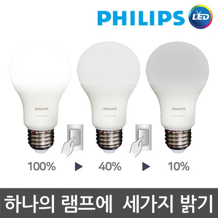 필립스led스탭디밍전구3단밝기조절 주광색 홈플러스 택배배송