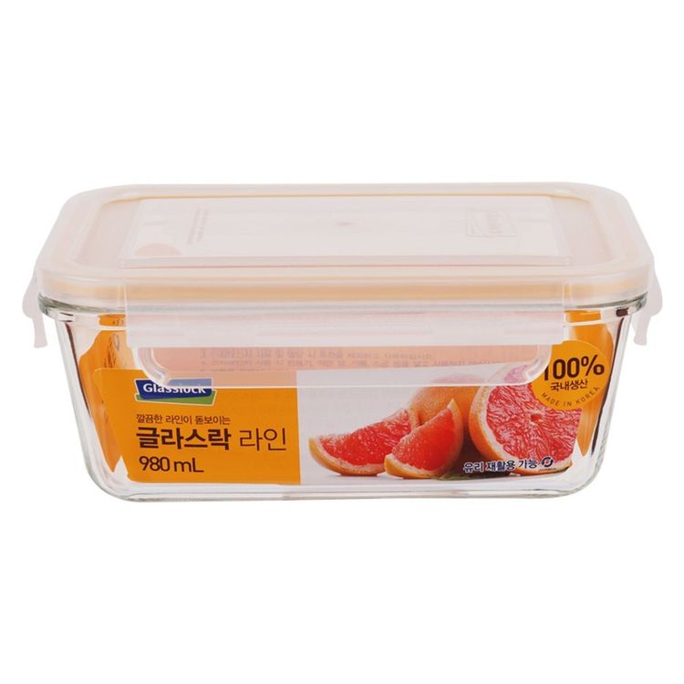 글라스락 실용적인 N6143aa9efa 직사각 유리 밀폐 용기 980ml 홈플러스 택배배송