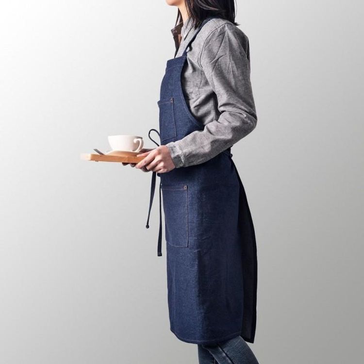 데님 예쁜 어린이집 유치원 보육 교사 앞치마 딥블루 홈플러스 택배배송