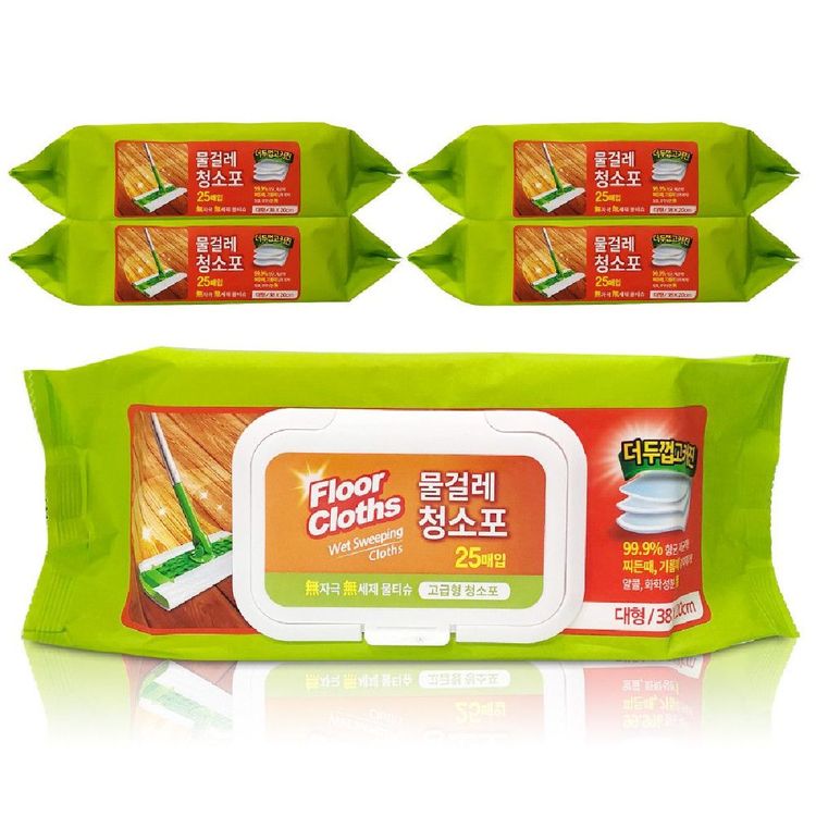 물걸레청소포고급형 N81421c66be 대형 25매x5팩 38x20cm 청소 홈플러스 택배배송